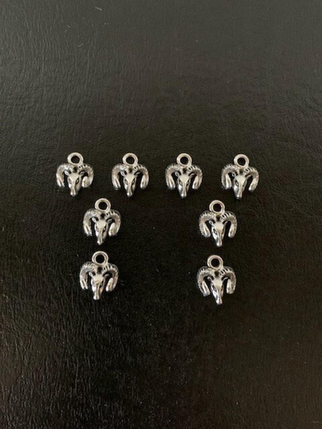 8 Small Ram Head Charms, Ram Head Charm, Ram Charms, Silver Ram Charms ...
