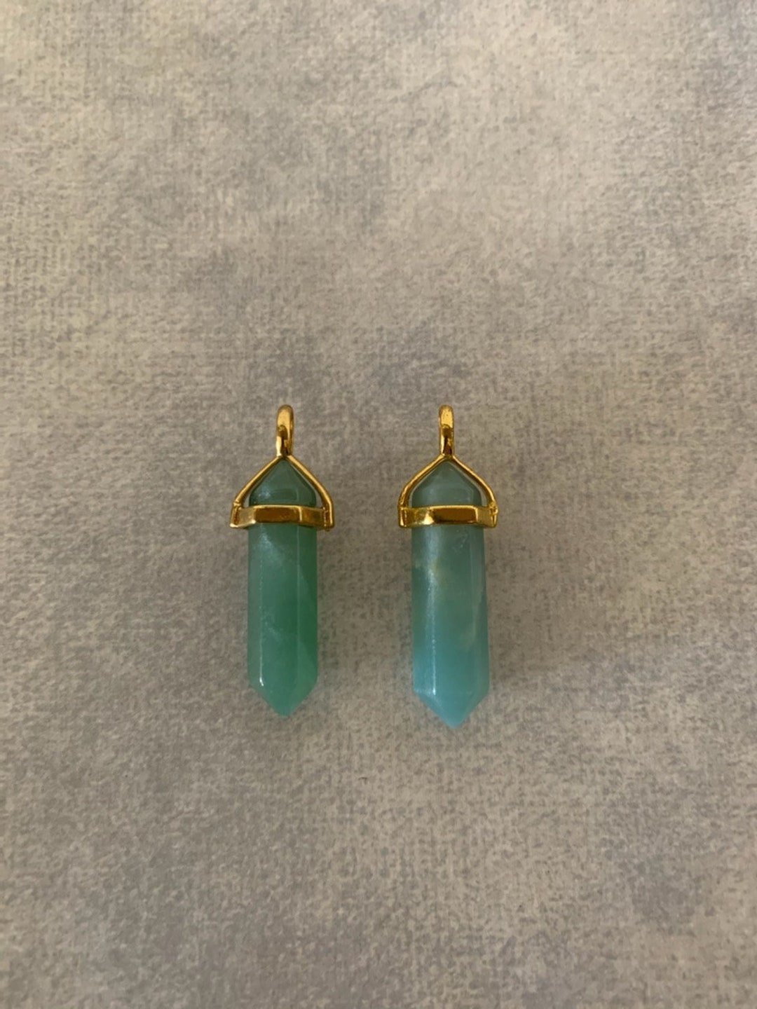 2 Green Pillar Pendants Pillar Charm Necklace Pendant - Etsy