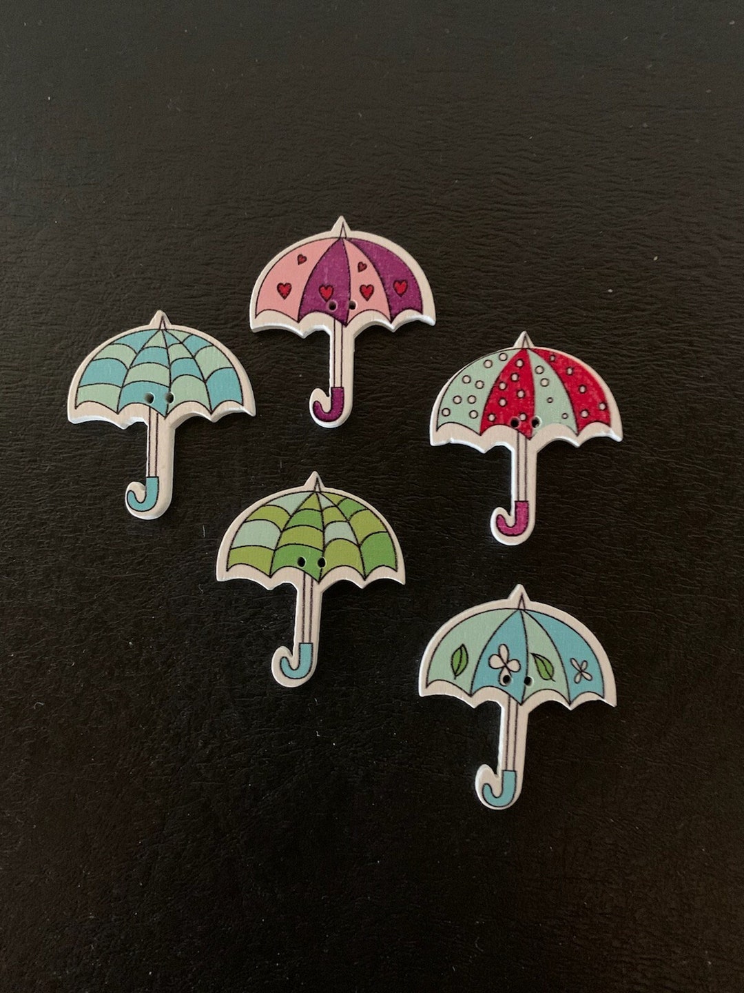 5 Large Random Mix Umbrella Buttons, Umbrella Buttons, Wood Umbrella ...