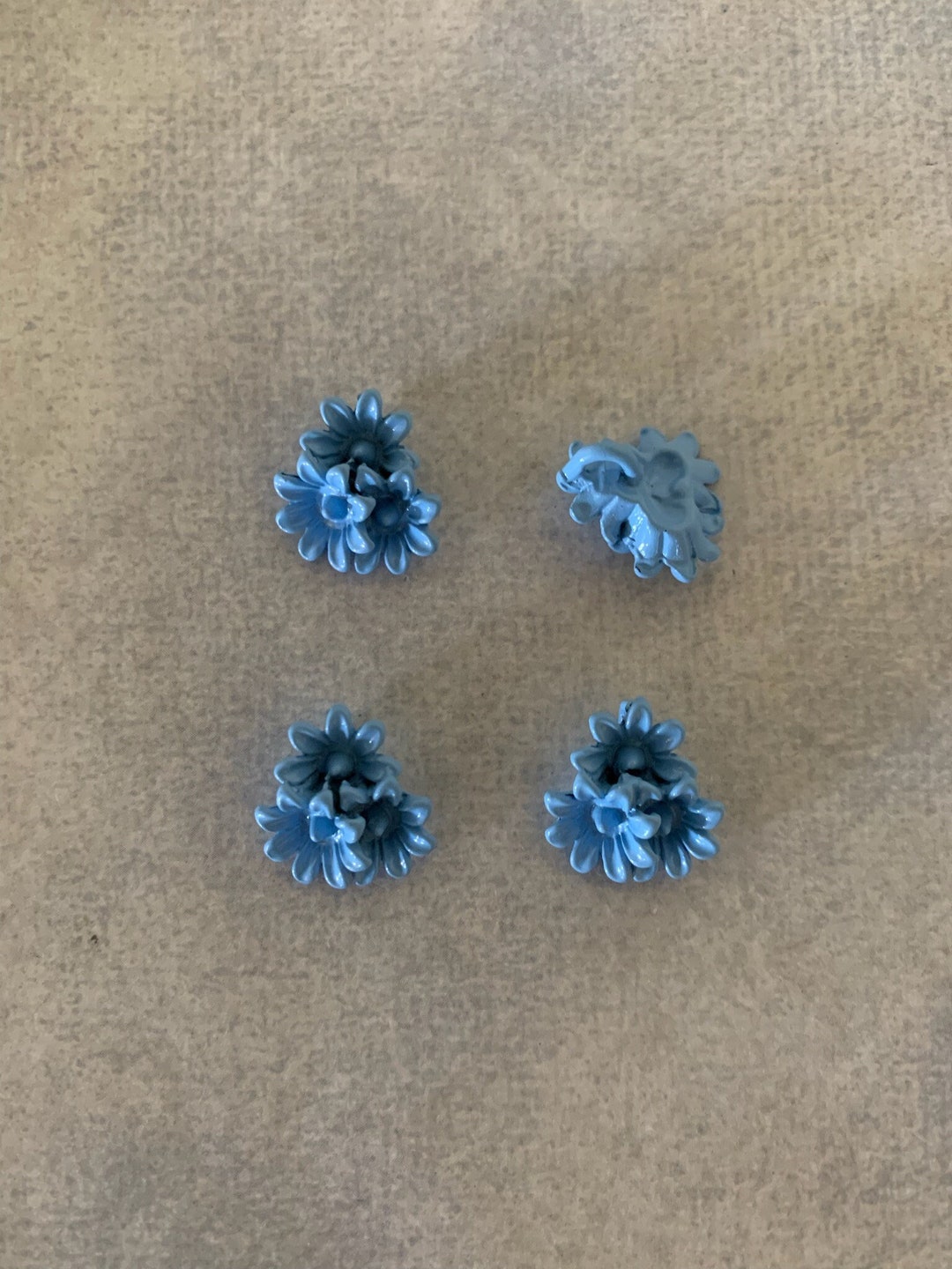 4 Blue Flower Cluster Charms, Blue Flower Charm, Blue Flower Pendant ...