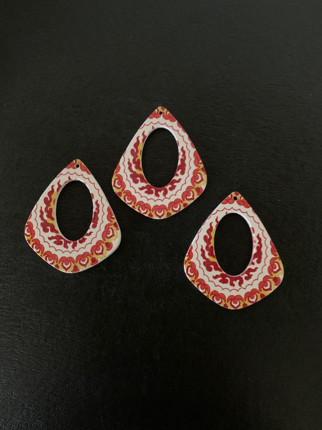 3 Flame Design Wood Pendants, Flame Pendants, Flame Jewelry, Flame ...