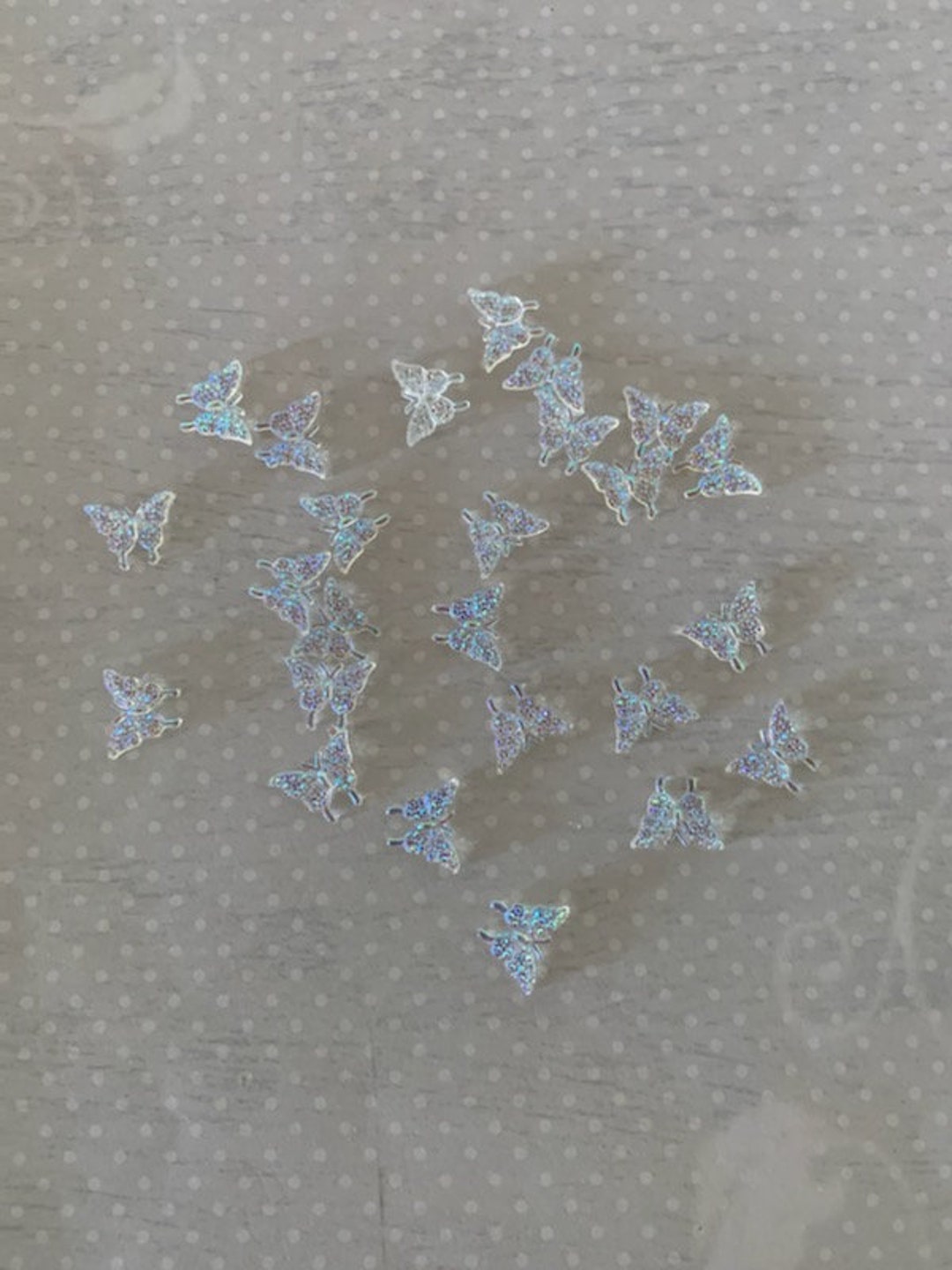 25 White Mini Glitter Butterfly Flats, Glittery Butterfly, Butterfly ...