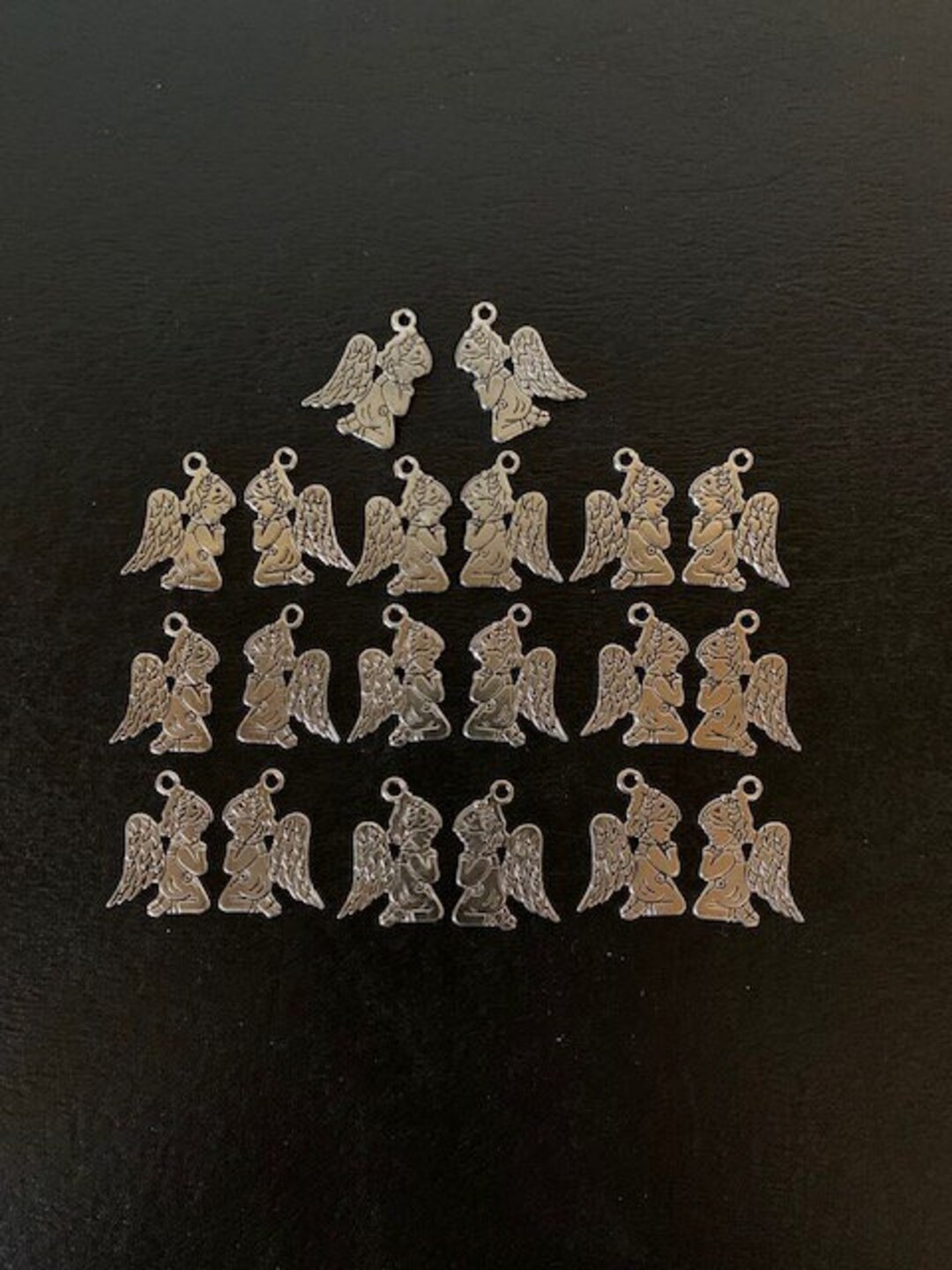 20 Kneeling Angel Charms, Metal Charms, Silver Angle Charm, Angel Charm ...