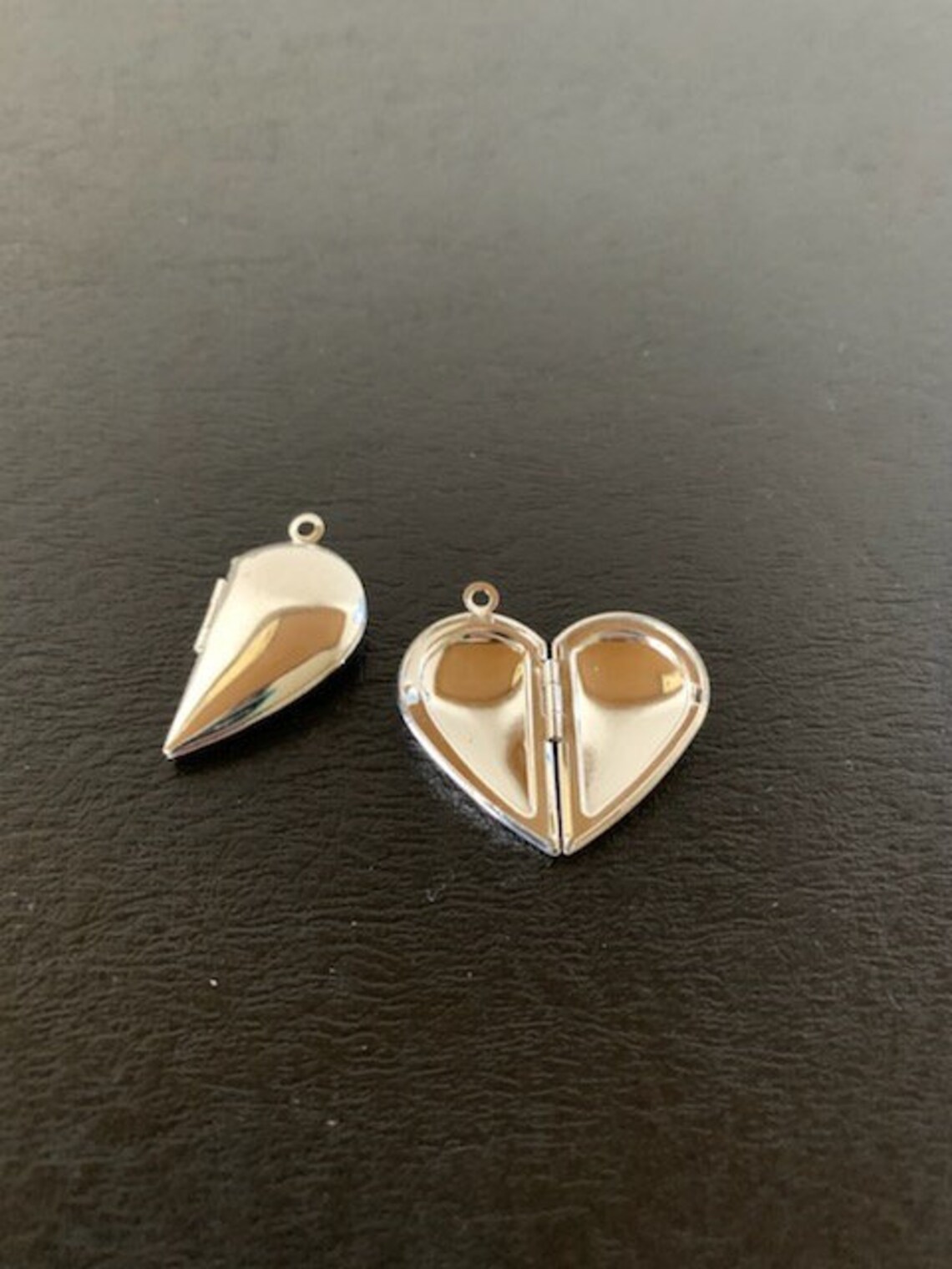 2 Gold/silver Half Heart Lockets, Heart Locket, Heart Locket Gold ...