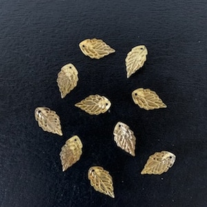 10 Gold Leaf Charms, Leaves Charms, Leaf Charms Bulk, Leaf Charms Gold ...