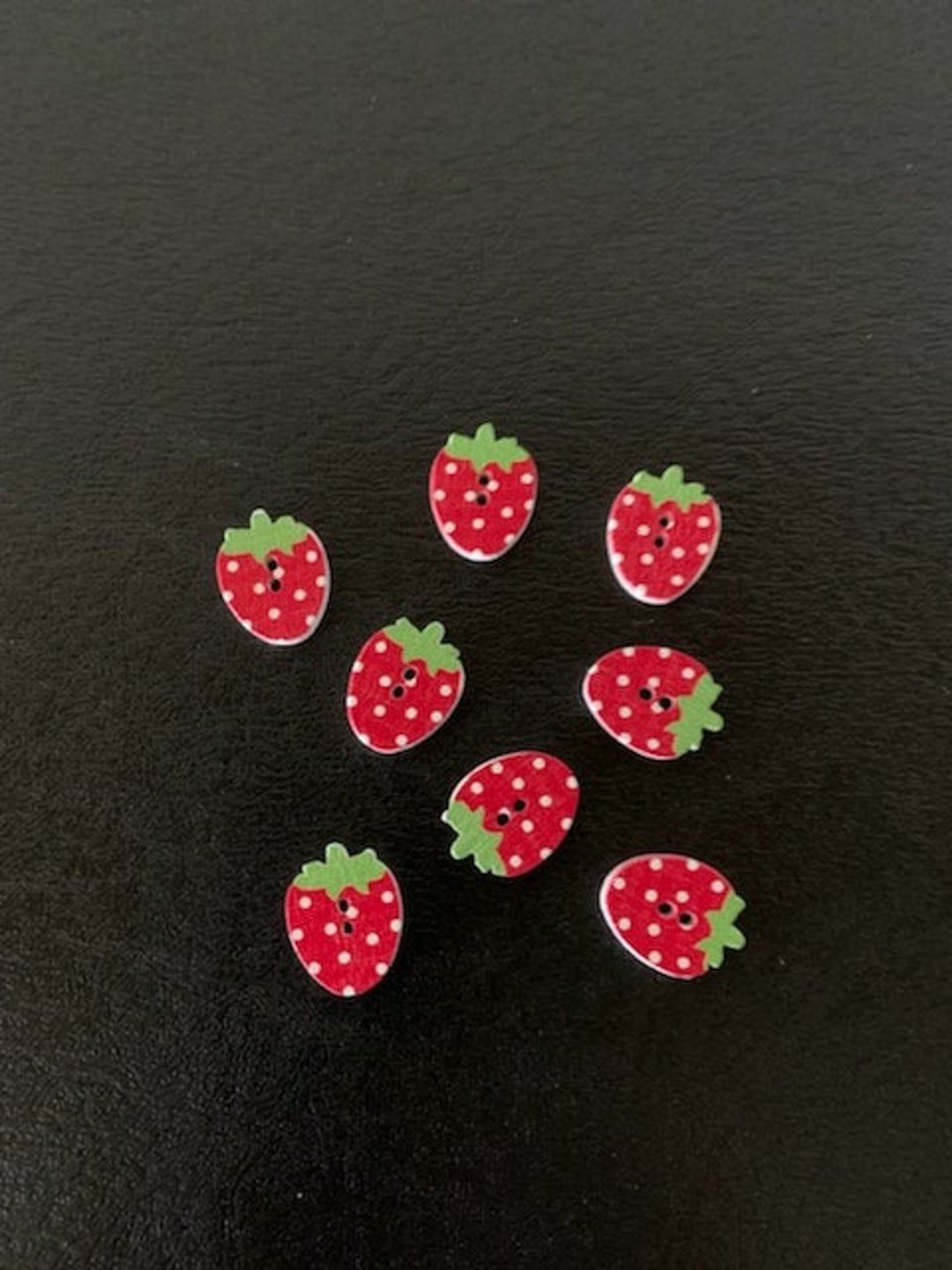 8 Strawberry Buttons, Strawberry Buttons, Fruit Buttons, Food Buttons ...
