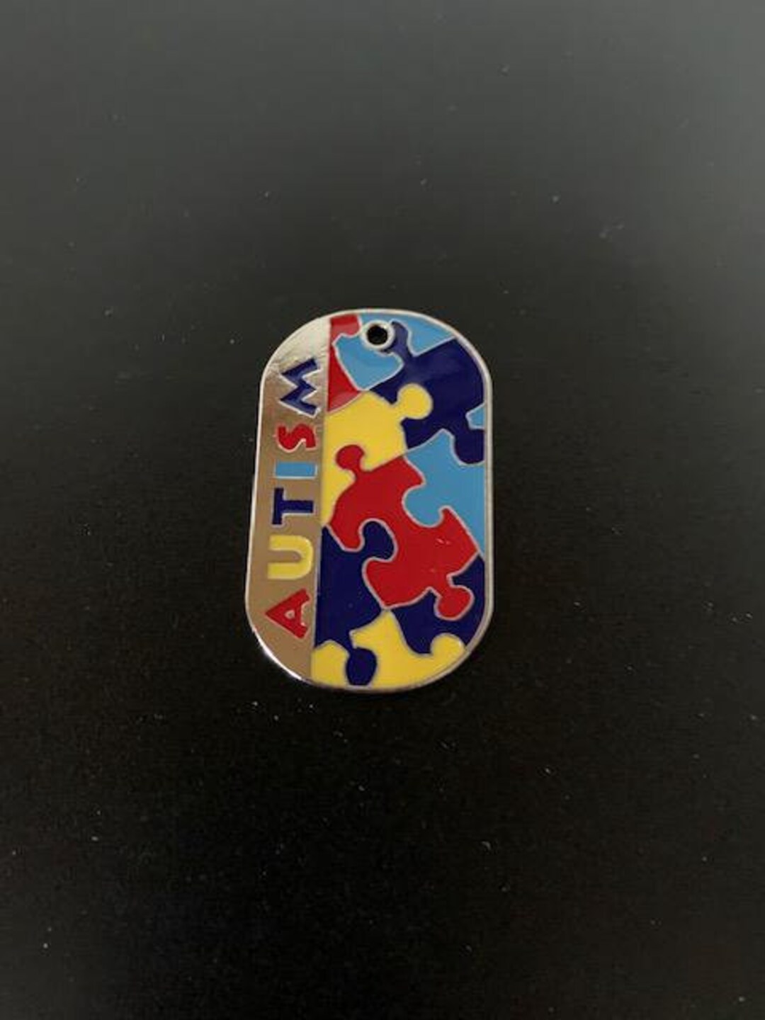 1 Large Silver Autism Dog Tag Pendant, Autism Charm, Autism, Autism ...