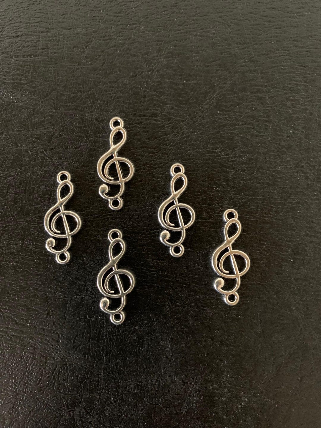 5 Silver Treble Clef Connectors, Treble Clef Charm, Treble Clef ...