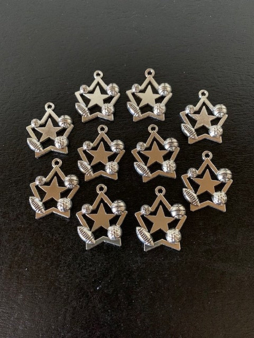 10 Four Sport Star Charms, Sport Star Charms, Sports Charm, Sports ...