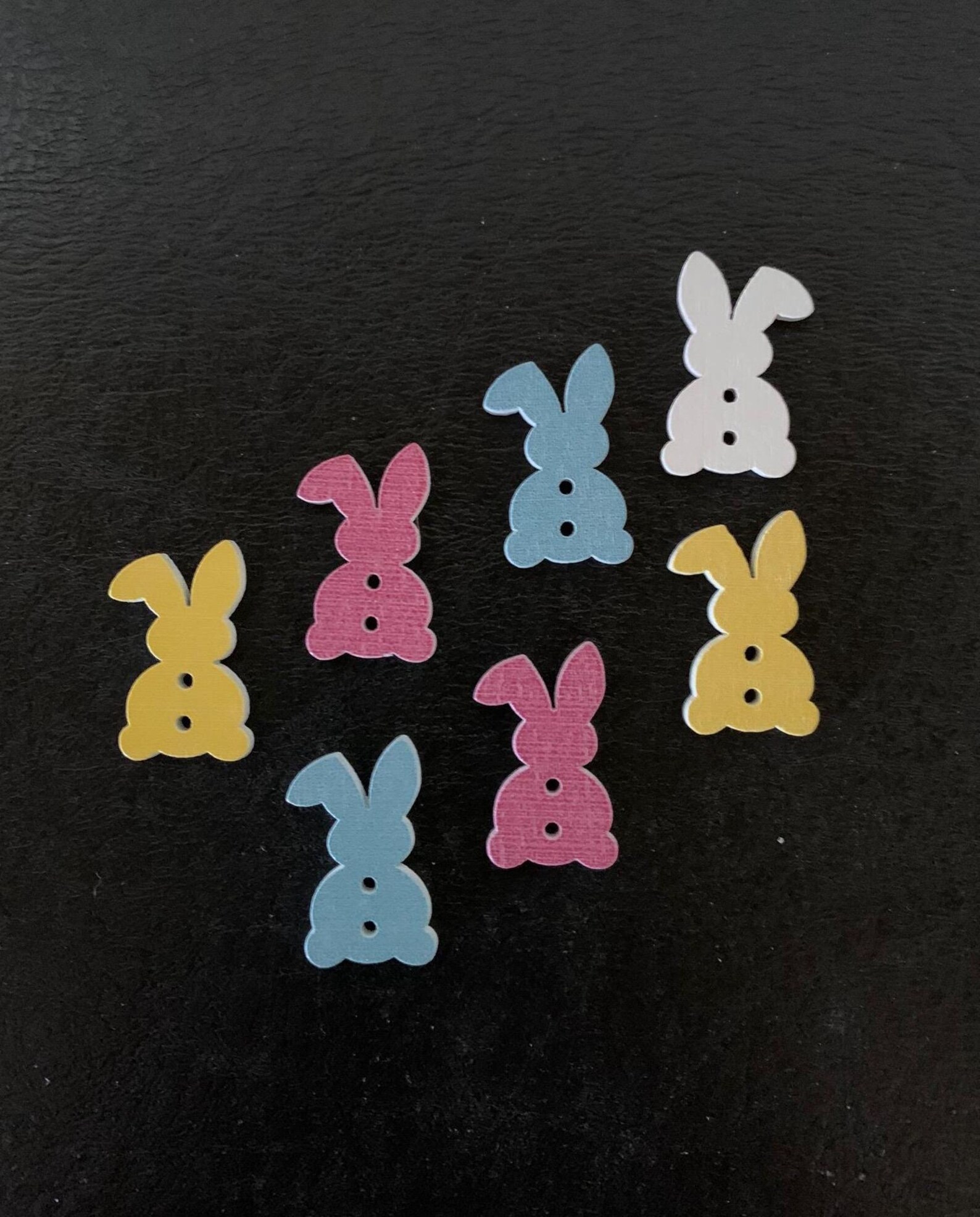 7 Random Mix Rabbit Wood Buttons, Rabbit Buttons, Bunny Buttons, Animal ...