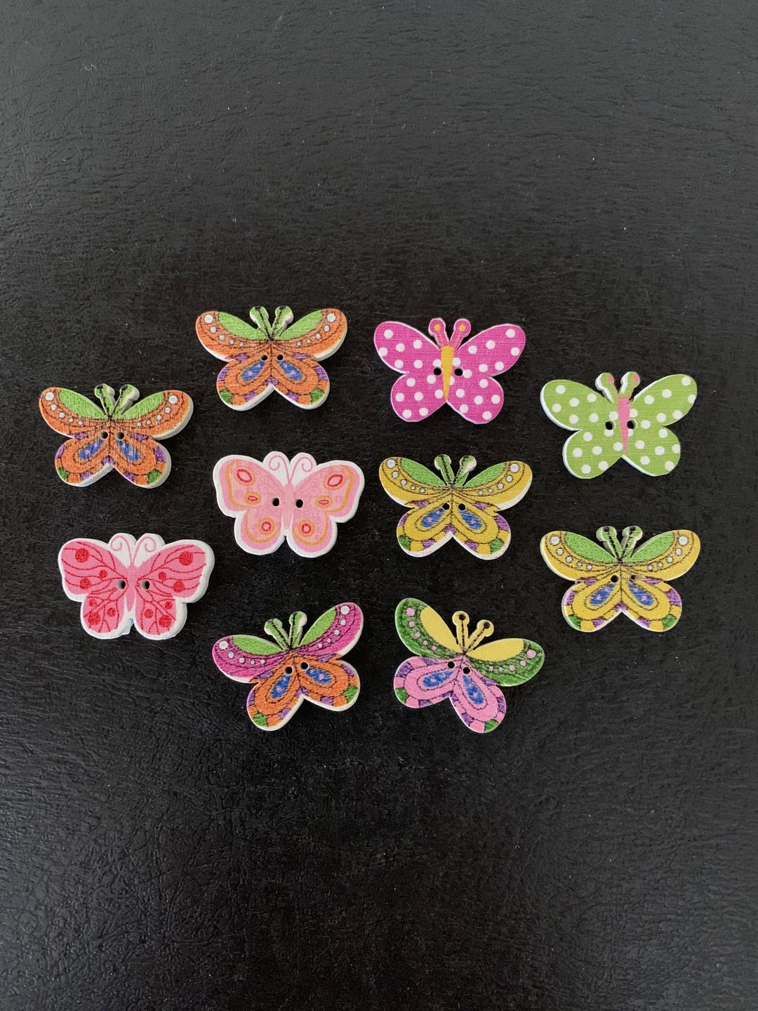 10 Assorted Butterfly Buttons, Butterfly Button, Wood Buttons, Buttons ...