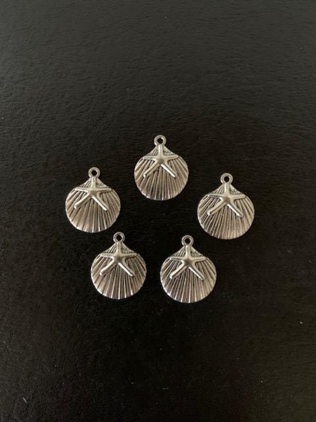 5 Seashell Charms, Shell Charms, Shell Charms Silver, Silver Shell ...