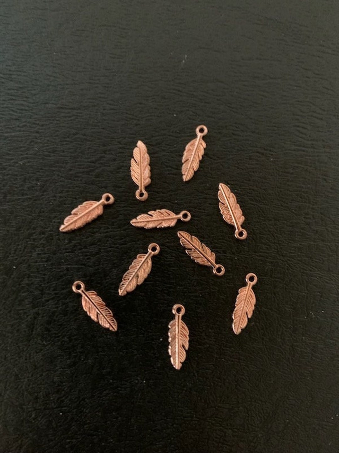 10 Mini Feather Charms, Mini Feather Charm, Feather Charms, Charm ...