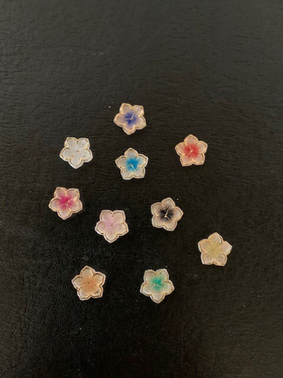 10 Random Mix Clock Flower Flats, Clock Flower, Flatback Flowers, Flat ...