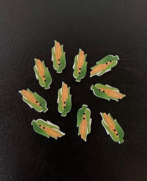 10 Corn on the Cob Buttons, Corn on the Cob, Miniature Corn, Fall ...