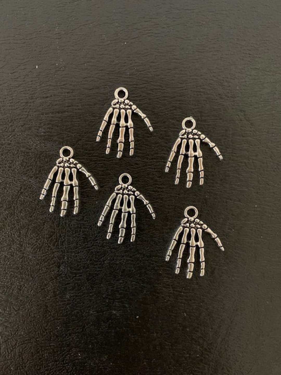 5 Skeleton Charms, Skeleton Hand Charm, Skeleton Hand, Skeleton Pendant ...