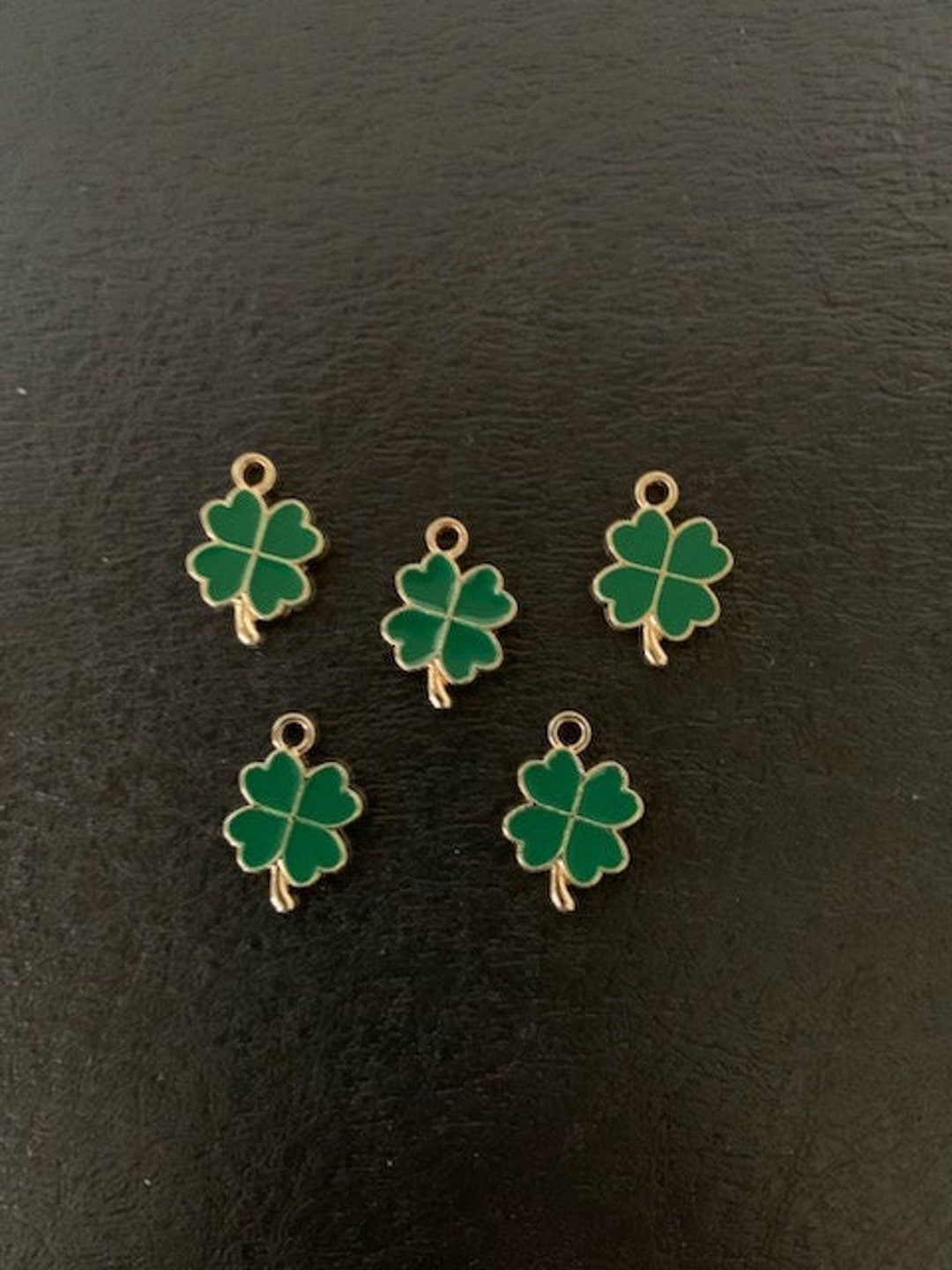 5 Four Leaf Clover Charms, 4 Leaf Clover Charm, Clover Charm, Clover ...