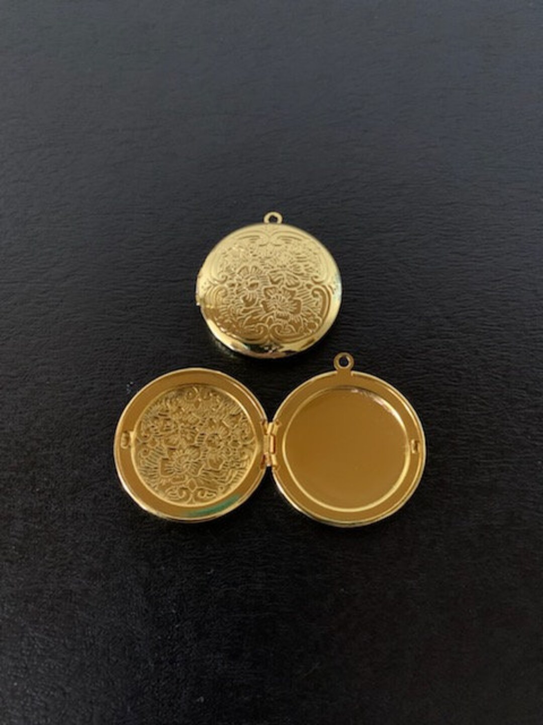 1 Gold/silver Flower Design Locket, Gold Locket, Silver Locket, Gold ...