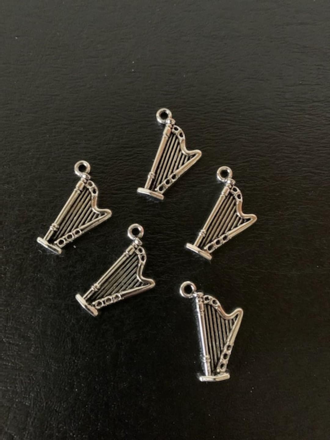 5 Harp Charms, Harm Charm, Harp Pendant, Harp Jewelry, Music Charm ...