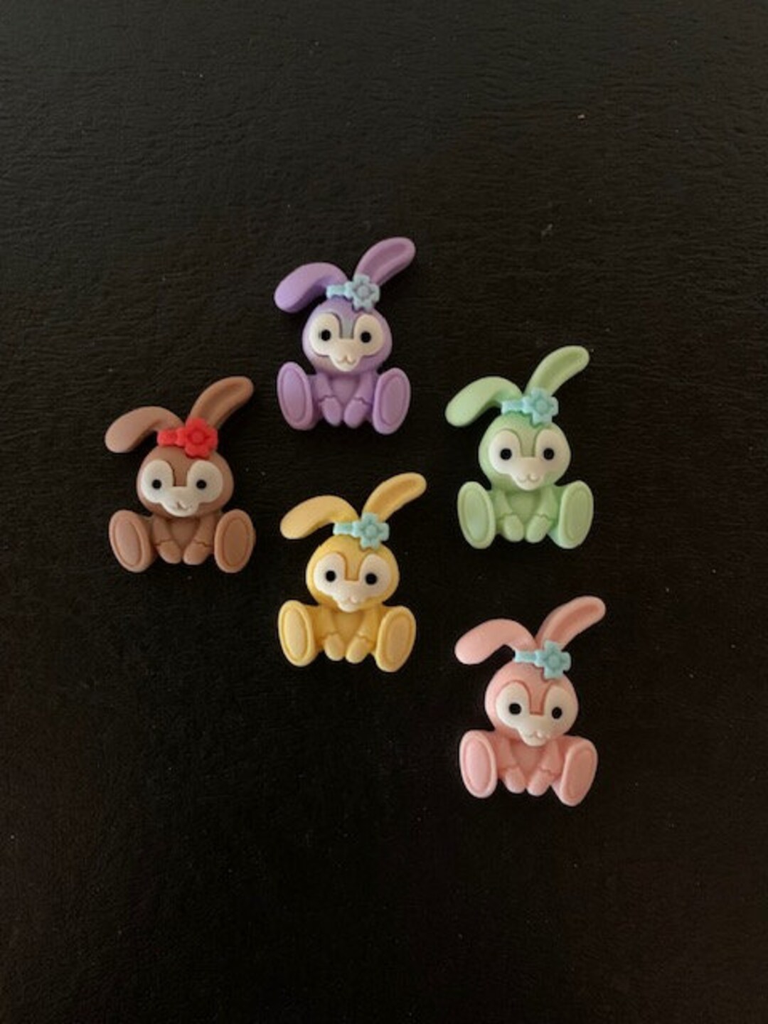 5 Random Mix Rabbit Flats, Rabbit Cabochon, Bunny Cabochon, Rabbit ...