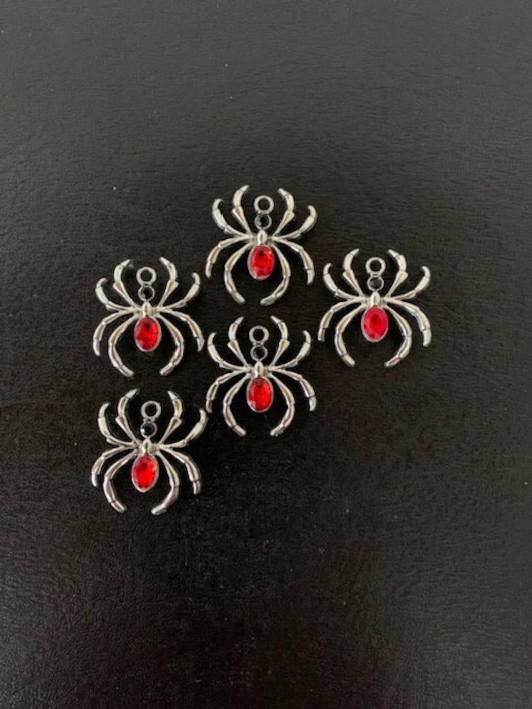 5 Spider Charms, Spider Charm, Spider Pendant, Spider Jewelry, Silver ...