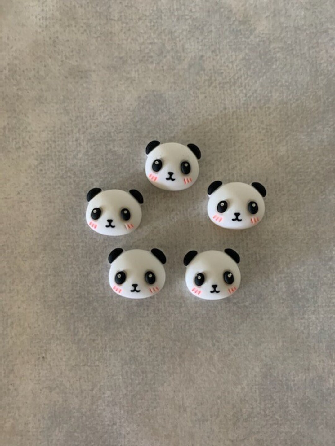 5 Panda Head Cabochons, Panda Flats, Panda Flatback, Panda Head Charm ...