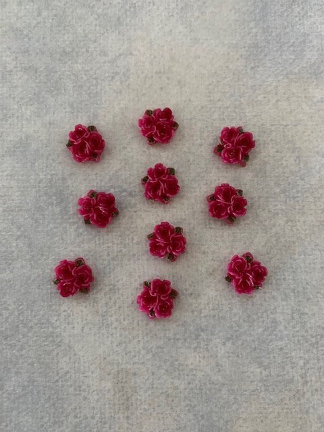10 Rose Red Flower Cluster Flats, Small Flowers, Red Flowers, Flower ...