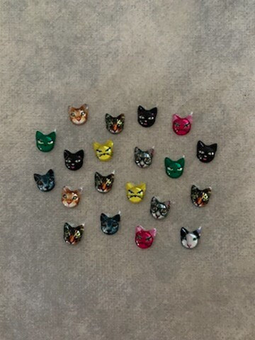 20 Random Mix Mini Cat Head Flats, Mini Cat, Cat Head, Cat Cabochon ...