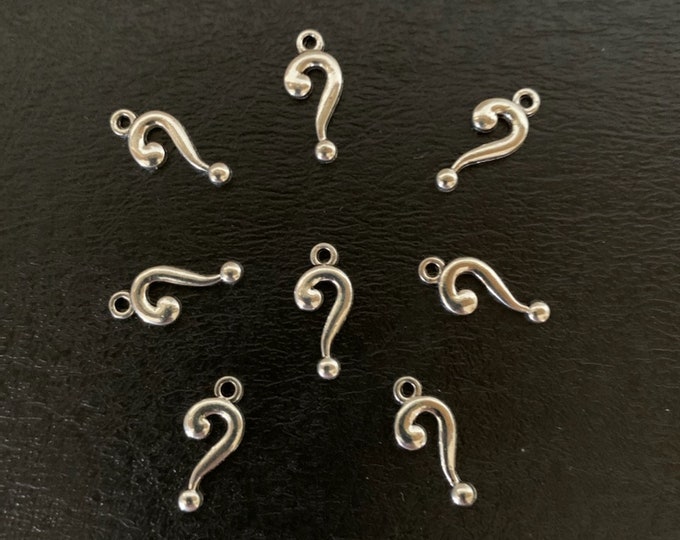 8 Question Mark Charms Metal Charms Charm Bracelet Question | Etsy
