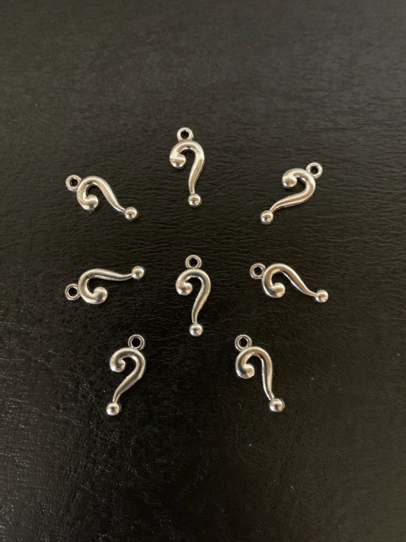 8 Question Mark Charms, Metal Charms, Charm Bracelet, Question Mark ...