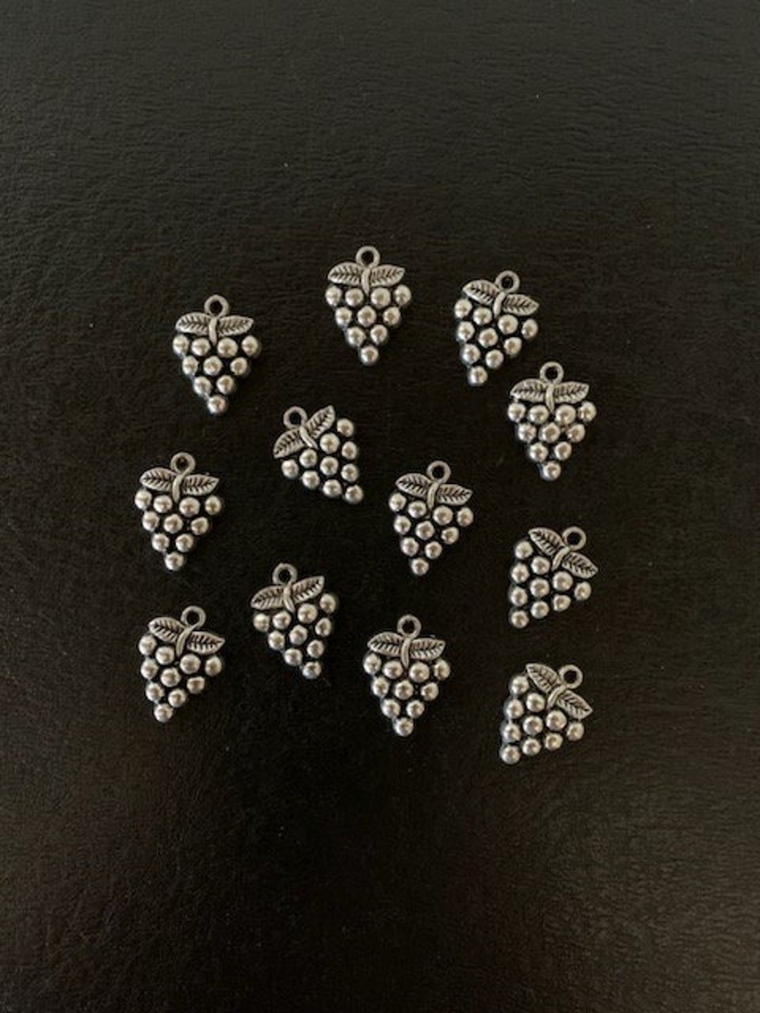 12 Grape Charms, Grape Charm, Grape Pendant, Grape Jewelry, Silver ...