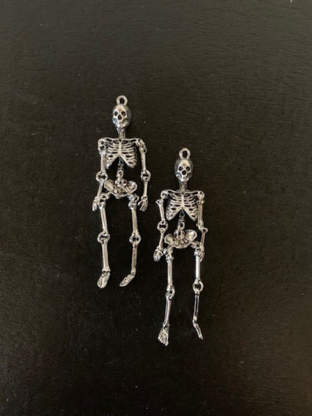 2 Skeleton Charms, Skeleton Pendant, Skeleton Jewelry, Anatomy Charms ...