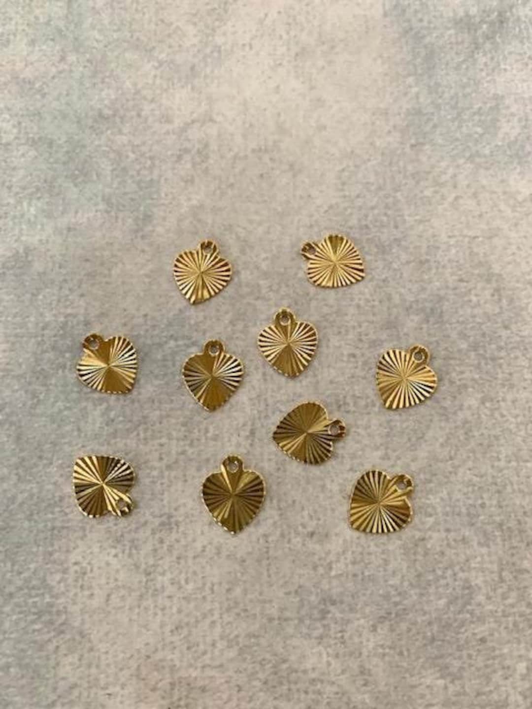 10 Small Brass Heart Charms, Mini Heart, Mini Heart Charm, Tiny Hearts ...