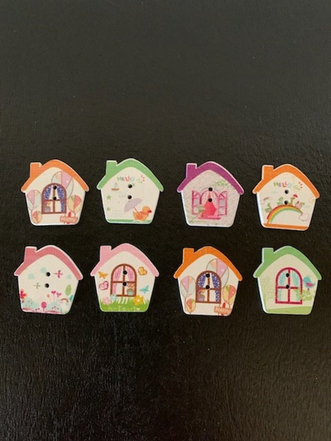 8 Random Mix Cottage Buttons, House Buttons, Cottage, Home Button ...