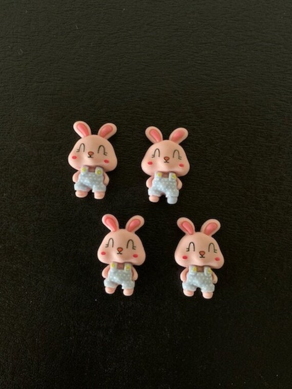 4 Rabbit in Overalls Flats Rabbit Flats Rabbit Flatbacks - Etsy