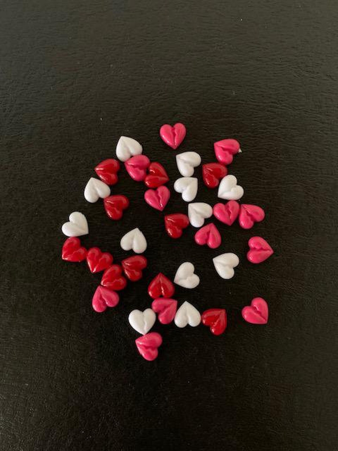 35 Random Mix Mini Heart Cabachons, Heart Flatback, Mini Hearts, Bright ...
