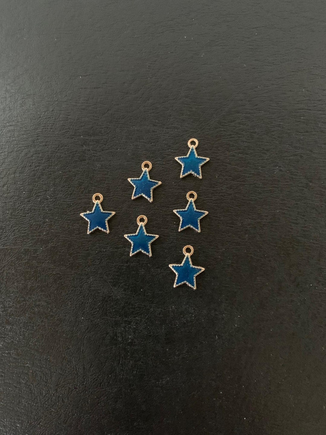 6 Gold Tone and Blue Star Charms (2 Styles), Star Charm, Star Charms ...