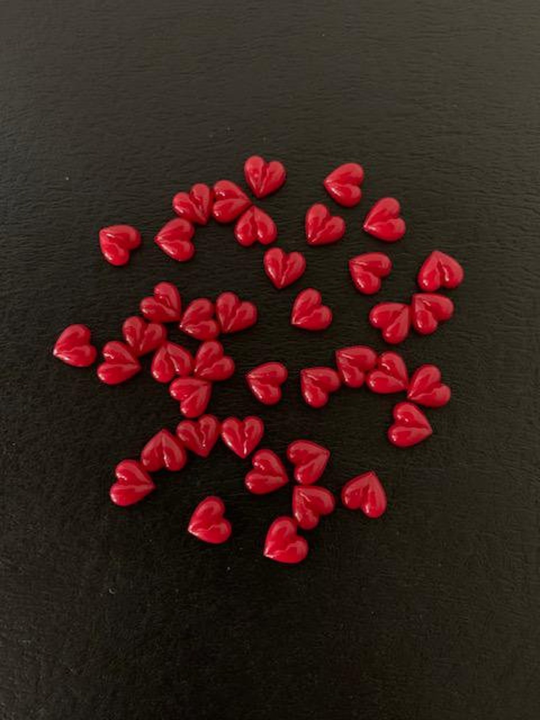 40 Mini Heart Cabachons, Heart Flatback, Mini Hearts, Bright Hearts ...