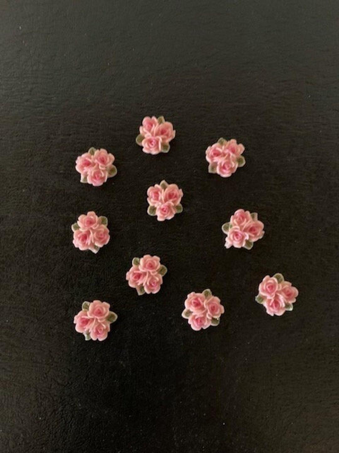 10 Pink Flower Cluster Flats, Small Flowers, Pink Flowers, Flower Flats ...