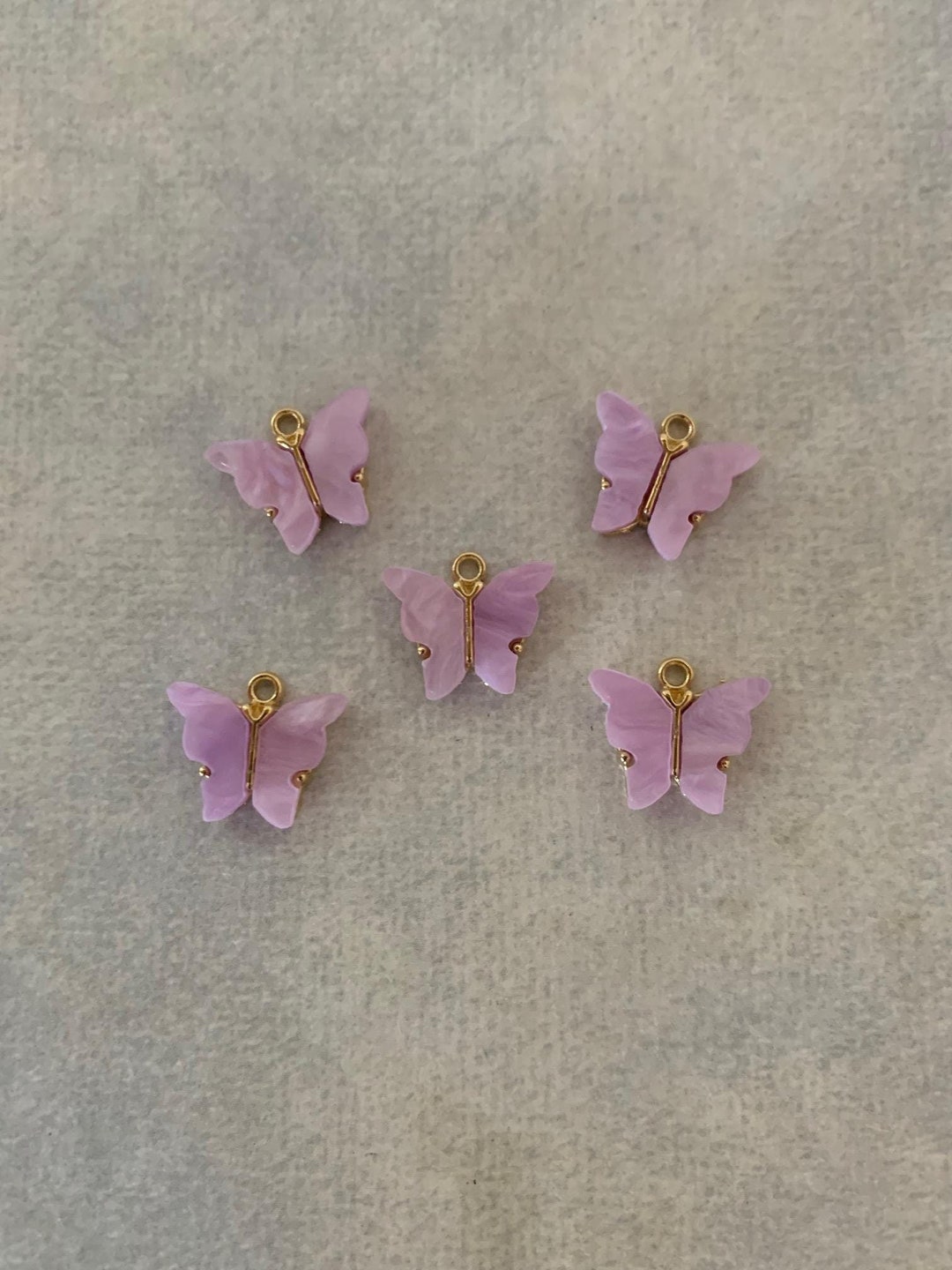 5 Purple Butterfly Charms, Butterfly Charm Pink, Butterfly Charm ...