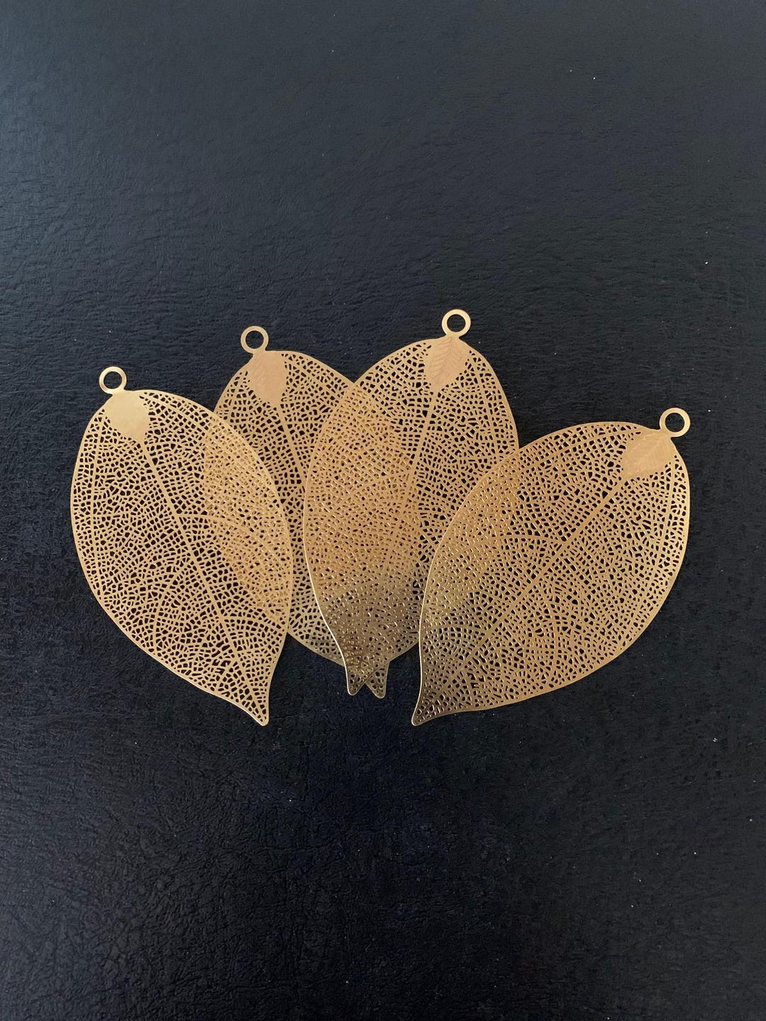 4 Large Leaf Pendant, Leaf Pendant, Leaf Pendent, Large Leaf, Gold Leaf ...