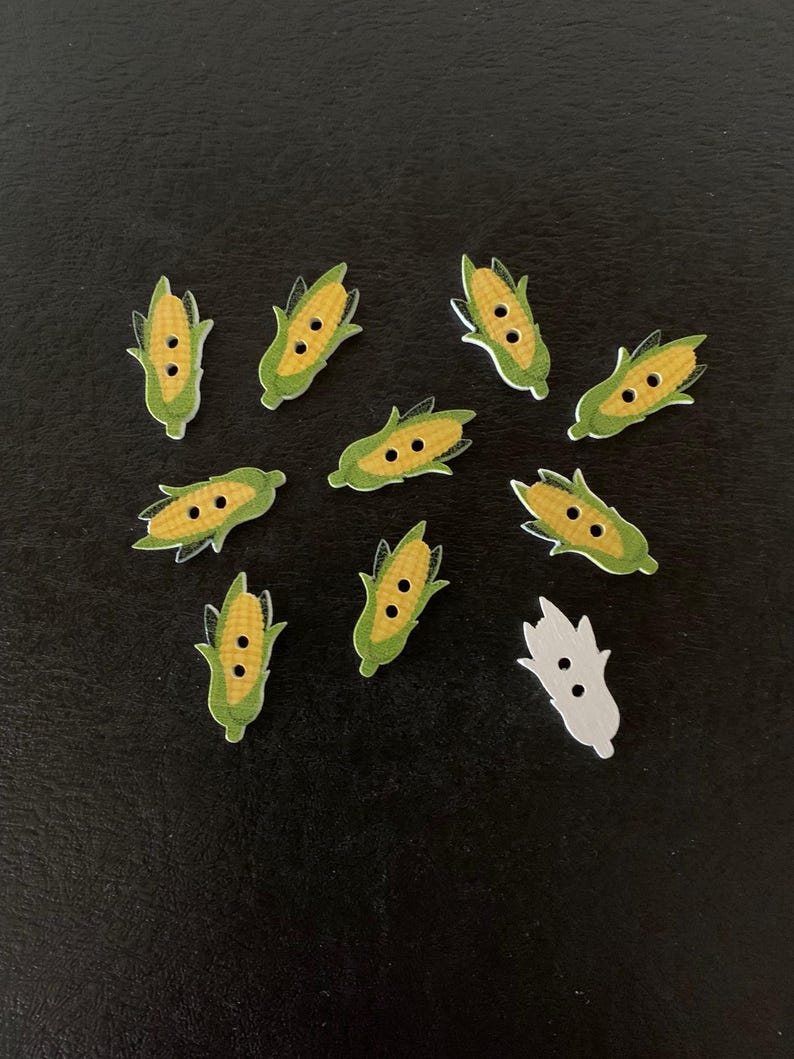 10 Corn on the Cob Buttons, Corn on the Cob, Miniature Corn, Fall ...