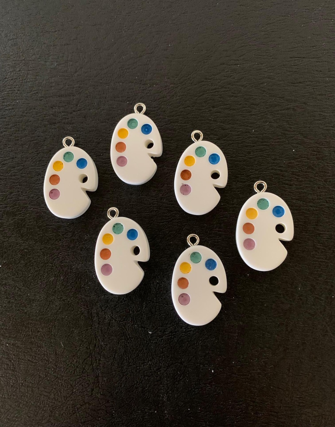 6 Paint Palette Charms, Art Pallet Charm, Paint Charm, Mini Paint ...