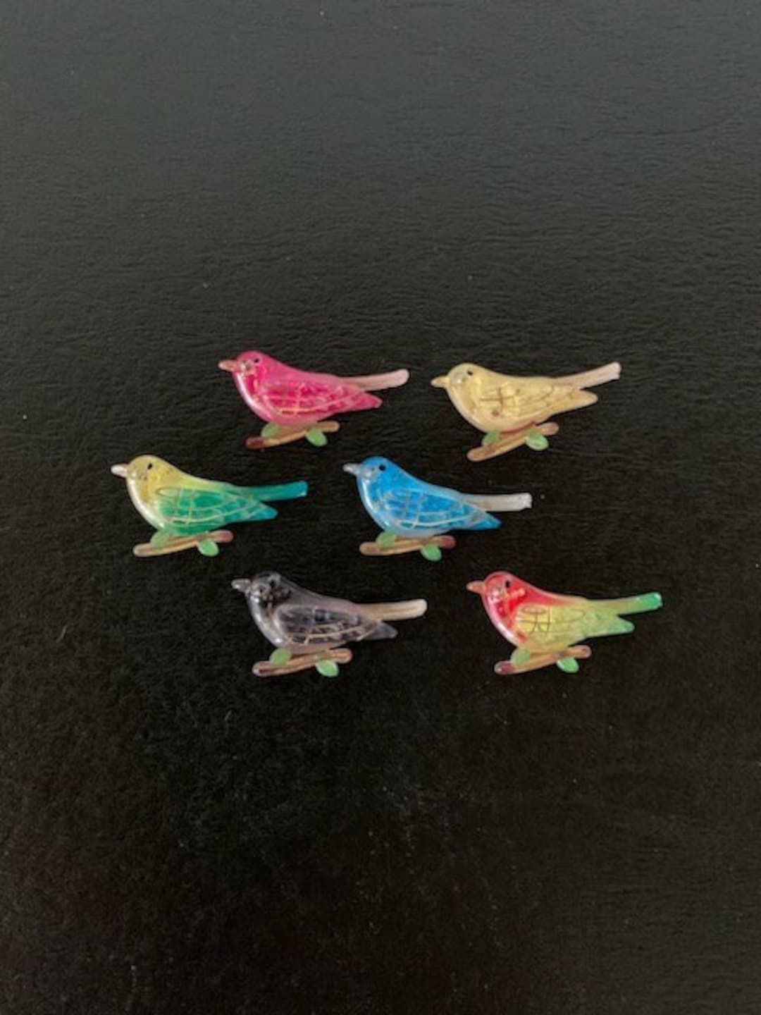 6 Random Mix Bird Flatbacks, Magpies, Resin Birds, Bird Charms, Bird ...