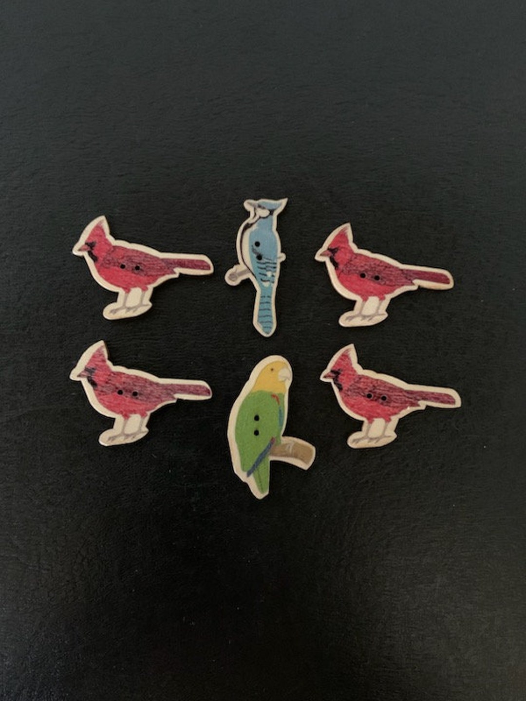 Choice of Bird Buttons, Wood Bird Buttons, Bird Buttons, Cardinal Bird ...
