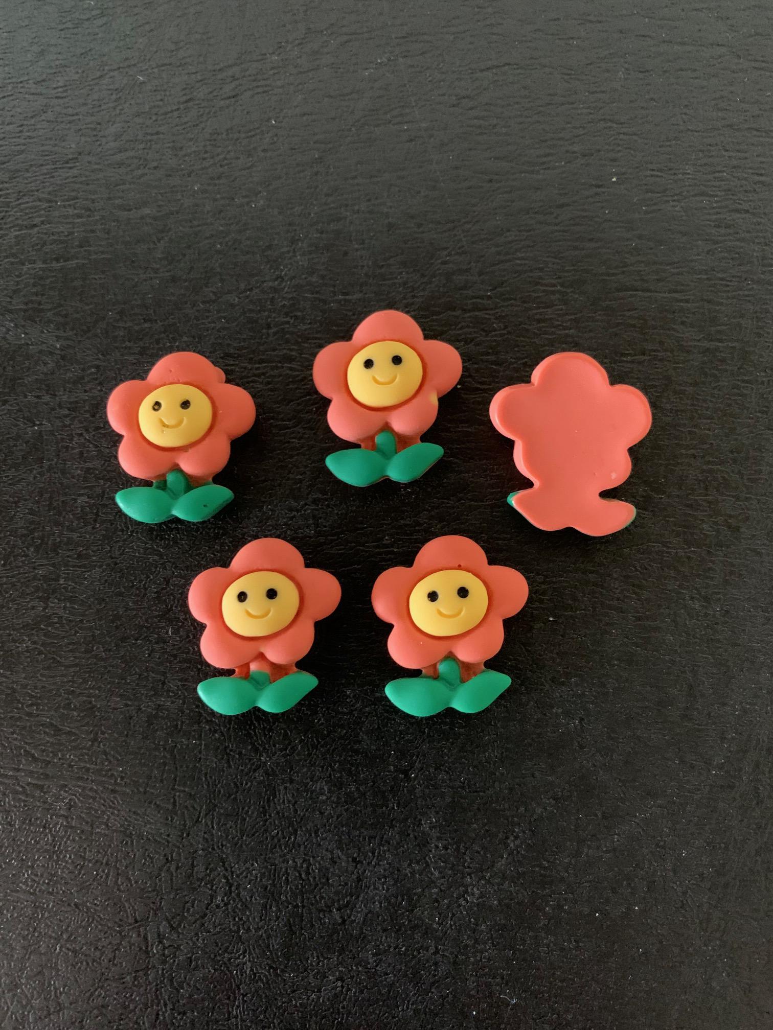5 Orange and Yellow Flower Flats, Flower Cabochon, Flower Flat Back ...