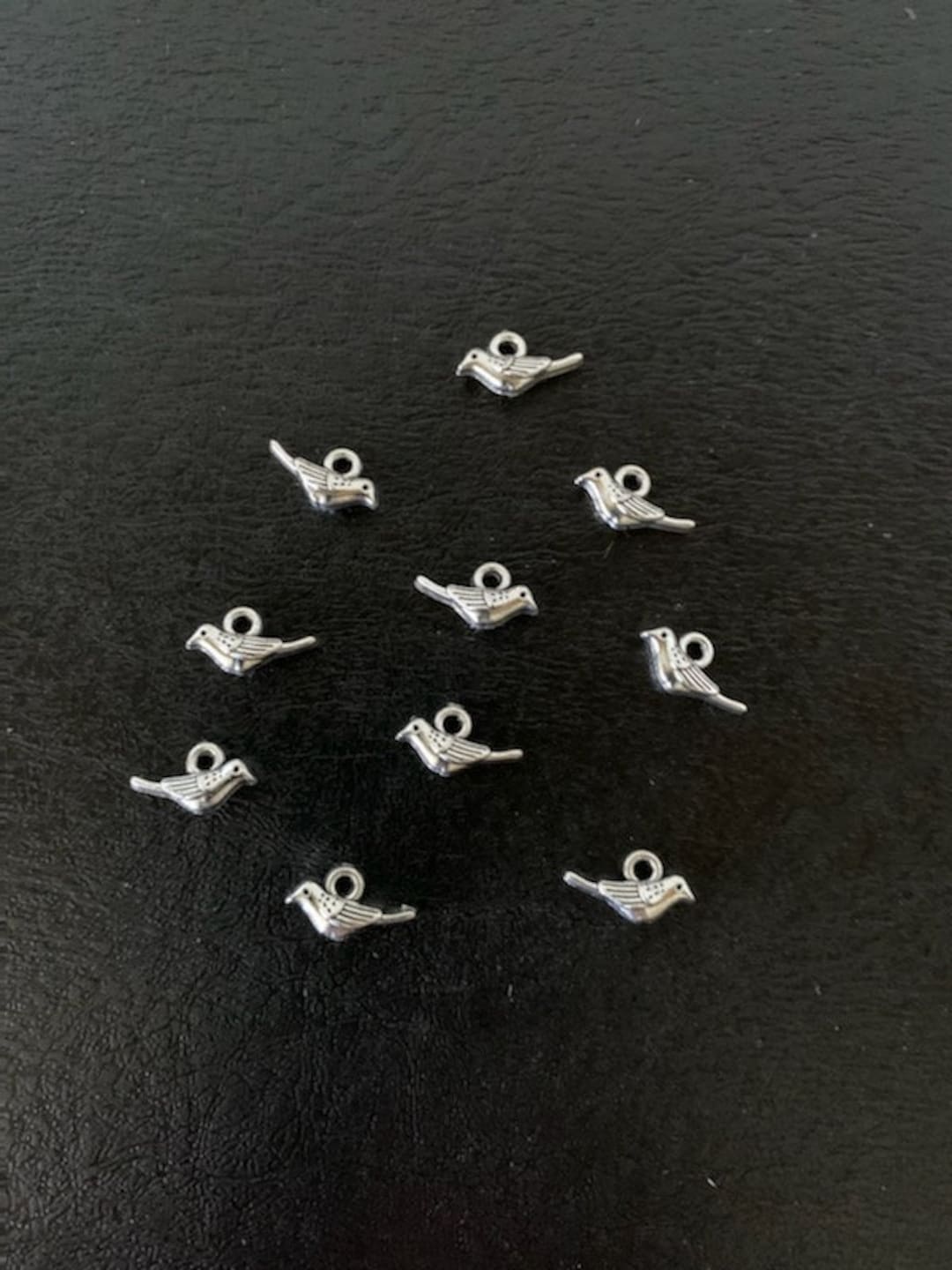 10 Mini Bird Charms, Mini Bird Charms, Tiny Bird Charms, Silver Bird ...