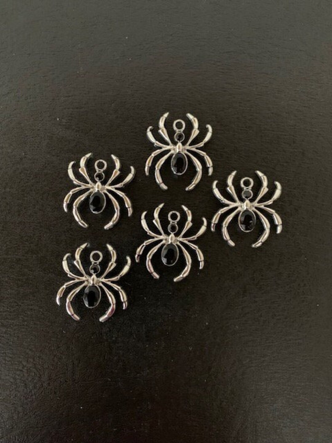 5 Spider Charms, Spider Charm, Spider Pendant, Spider Jewelry, Silver ...