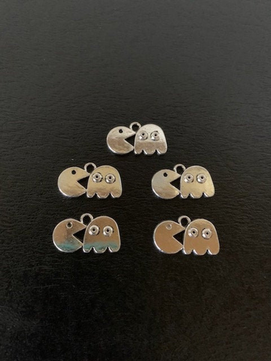 5 Pac Man Charms, Pac Man Charm, Pacman Charm, Video Game Charms, Retro ...
