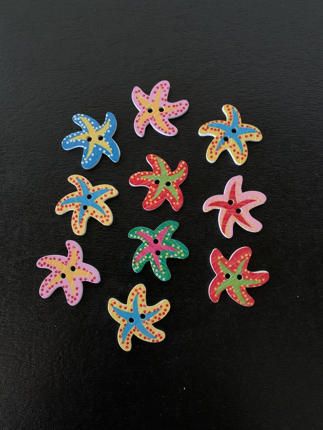 10 Random Mix Starfish Buttons, Starfish Buttons, Starfish Button, Star ...